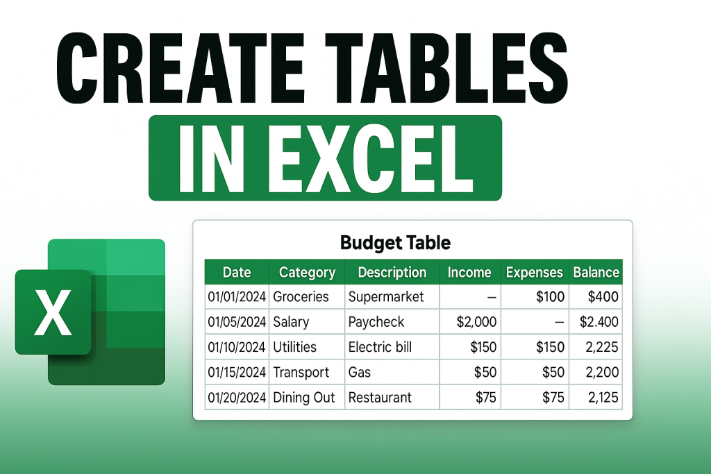 How to Create Tables in Excel (Step-by-Step Guide)